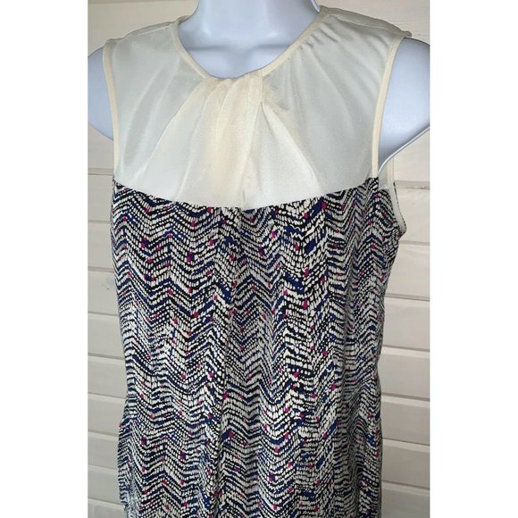 Trina Turk | Tops | Trina Turk Draped Neck Tank Top Ivory Black ...